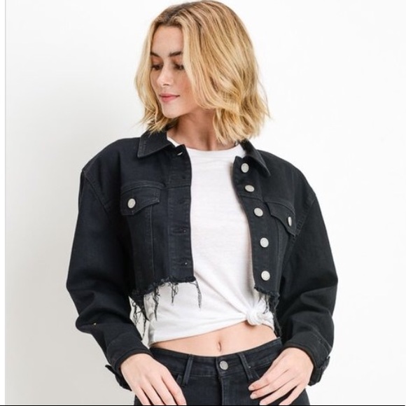 Jackets & Coats | Black Cropped Denim Jacket | Poshmark
